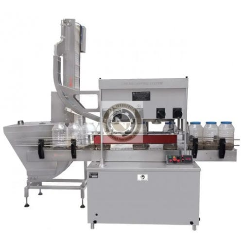 Linear capping machine - N.K. INDUSTRIES - PLC-controlled / motorized / for bottles