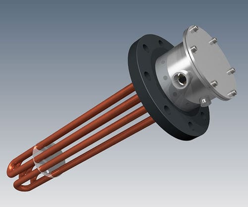 Flange immersion heater - ELMITI - Incoloy / stainless steel / custom