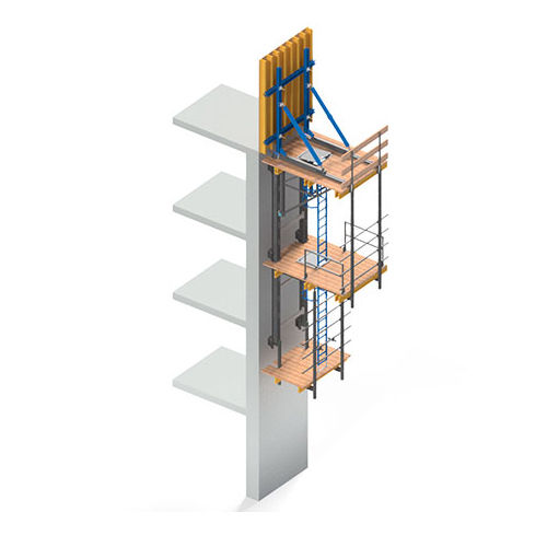 Climbing formwork system - Woodset - URTIM - column / facade / high