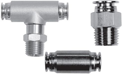 Pneumatic fitting - JS16 - Jufan Industrial Co., Ltd. - threaded / T