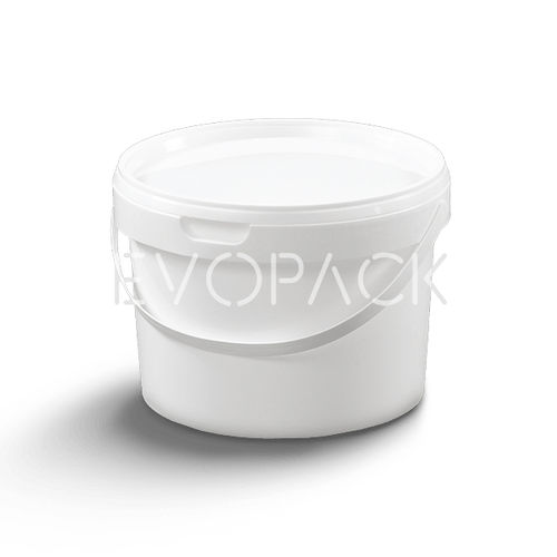 Plastic pail - 80003 - EVOPACK - round / with lid / with handle