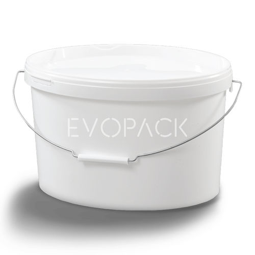 Plastic pail - 80018 - EVOPACK - oval / with lid / with handle