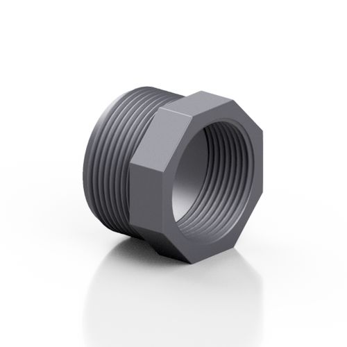 Reducing hydraulic adapter - RERRCE series - Effast - threaded / PVC-U / hexagonal