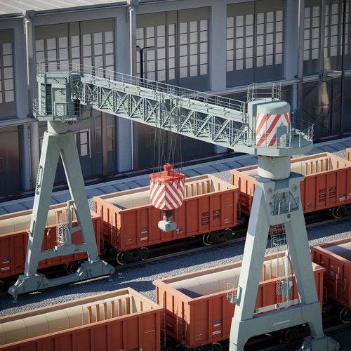Rail-mounted gantry crane - EX'M - for container / for ship loading ...