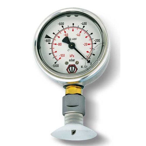 Bourdon tube vacuum gauge - 090599 - VUOTOTECNICA - wet dial