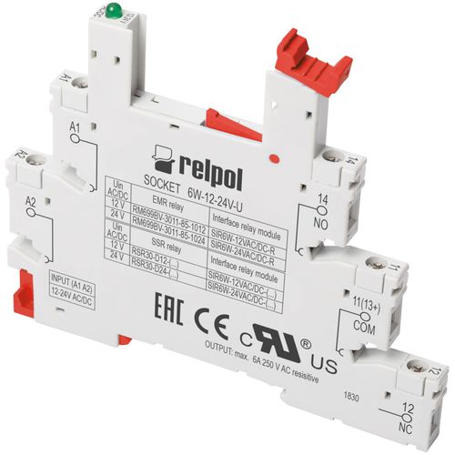 Electromechanical relay socket - 6W - RELPOL