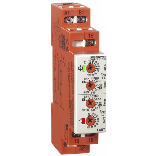 Asymmetrical timer - LART - Broyce Control - DIN rail / DPDT