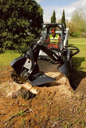 Skid steer loader stump grinder - BOBCAT