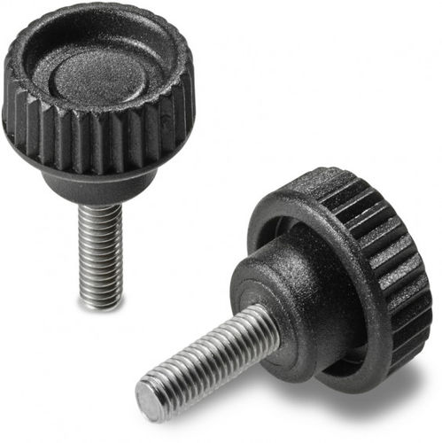 Threaded knob - H766CIN - Boteco - knurled / round / stainless steel