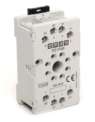 Electromechanical relay socket - RS1P08G1 - EMAS