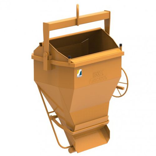 Rectangular concrete skip - SBC VOL series - Secatol SAS - bottom-opening