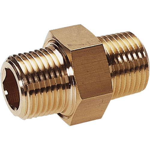 Brass nipple - 288757 - Mader - threaded / hexagonal / straight