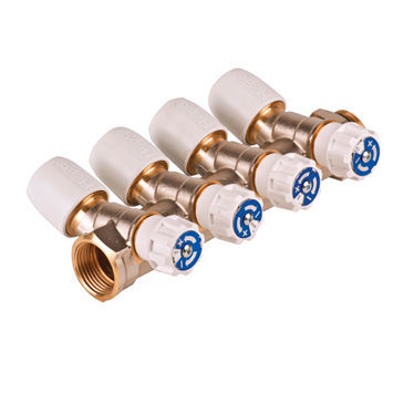 4-way manifold - HX94T/15W - Wavin - brass / hydraulic / for liquids