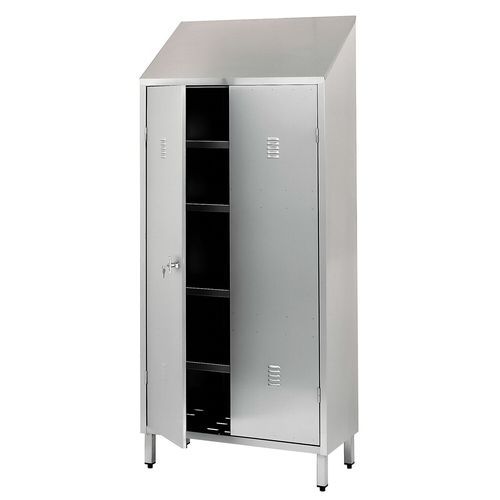 Storage cabinet - Schweyer - with legs / door / stainless steel