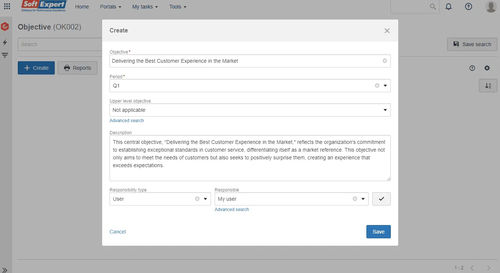 Management software - OKR - SoftExpert - collaborative