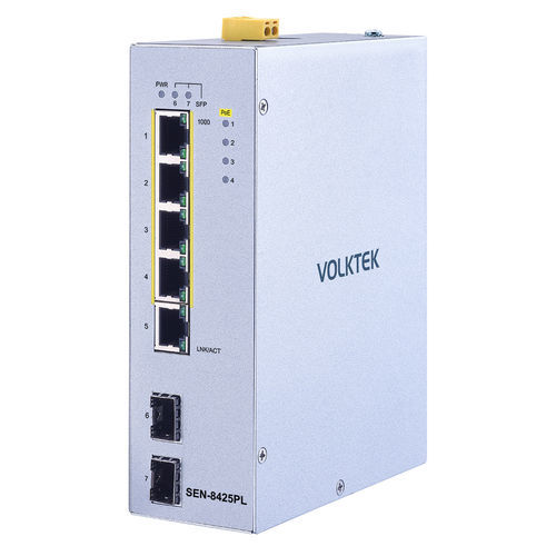 Managed ethernet switch - SEN-8425PL-24V - Volktek - 5 ports / DIN rail ...