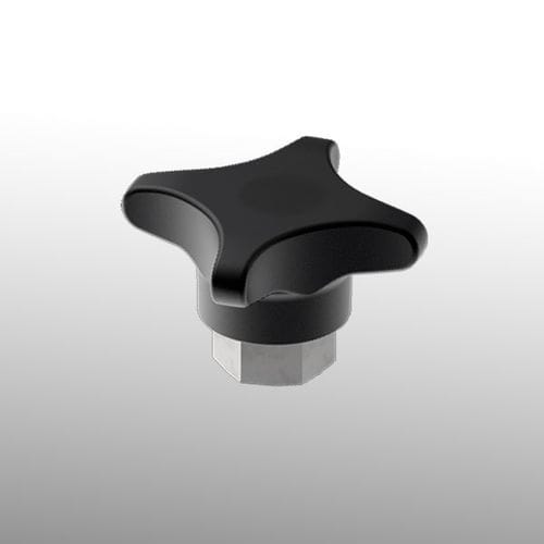 Threaded knob - 314 series - Tecom - star / brass / polypropylene