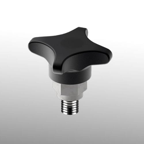 Threaded knob - 315 series - Tecom - star / brass / polypropylene