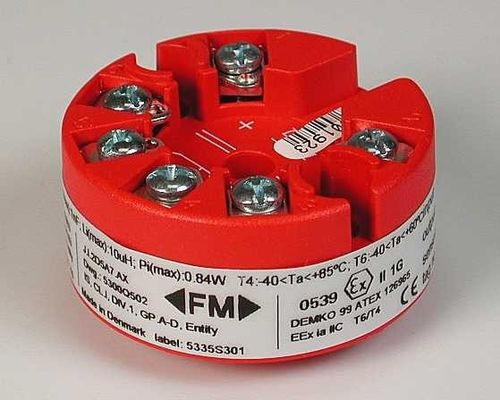 Probe head-mounted temperature transmitter - 4 - 20 mA, -200 °C ...