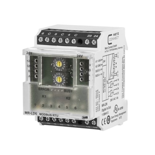 Analog I O module - MR-LD6 Modbus RTU - METZ CONNECT - Modbus / multi-channel / with relay output