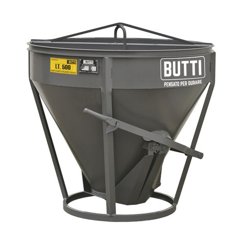 Conical concrete skip - BUTTI - bottom-opening / central unloading