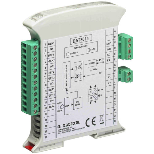 Analog input module - DAT3014 - DATEXEL SRL - Modbus RTU / RS-485 / RS-232