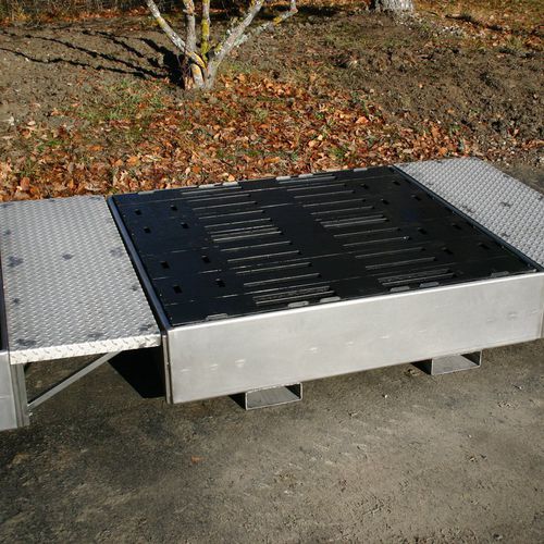 Multi-use containment bund - BS112 4F INOX - VEAB - 4-drum / stainless ...