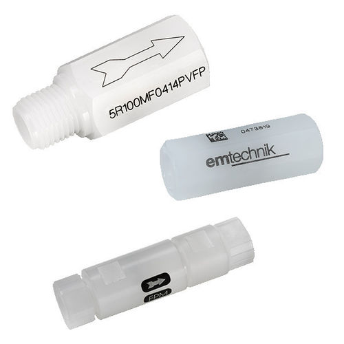 Poppet check valve - 5R - EM-Technik GmbH - piston / for gas / threaded