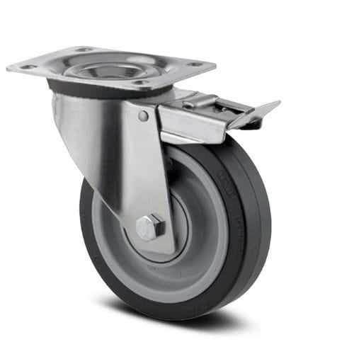 Swivel caster - 8670UEX200P63 - TENTE ® - base plate / double / polyamide