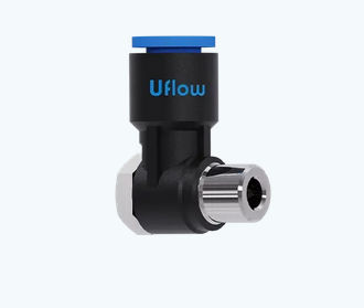 Pneumatic fitting - VO - UFLOW AUTOMATION - push-in / 90° angle / metal