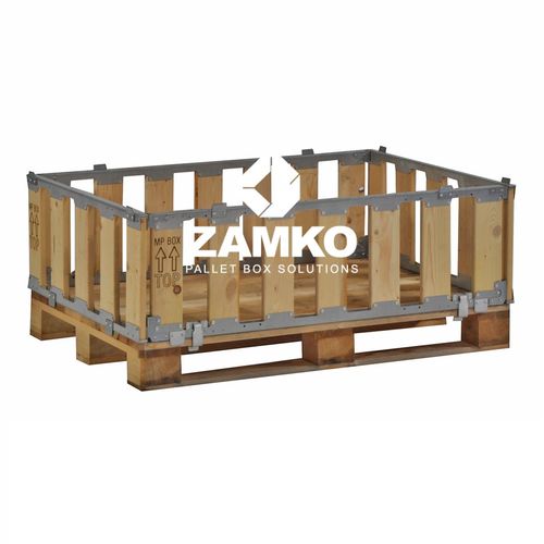 Wood pallet box - MPB.e35 - ZAMKO - foldable / stacking / reusable