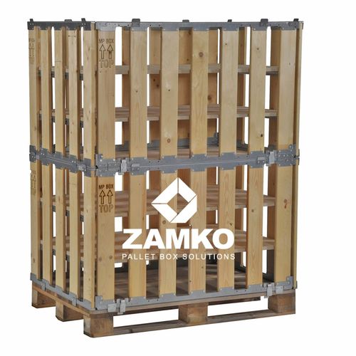 Wood pallet box - MPB.b160.S - ZAMKO - storage / transport / reusable