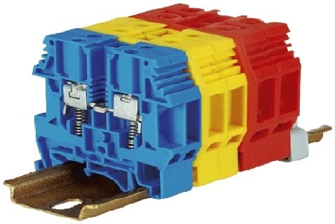 DIN rail-mounted terminal block - . - Elmex Controls Pvt. Ltd. - spring