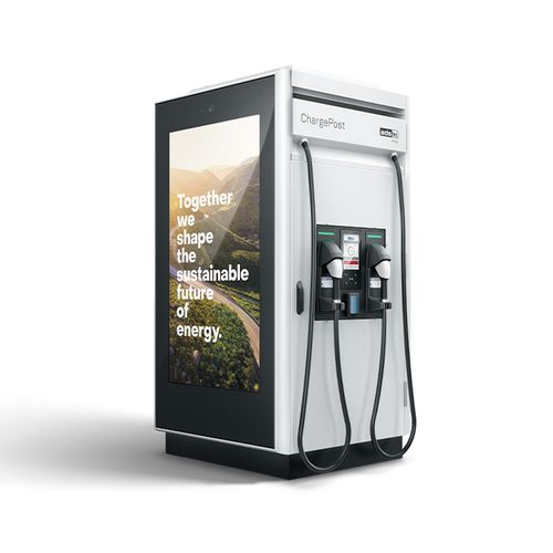 Electric vehicle charging station - ChargePost - ads-tec - floor-mounted