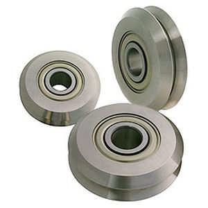 Guide roller - PBC Linear - stainless steel / V-profile rail