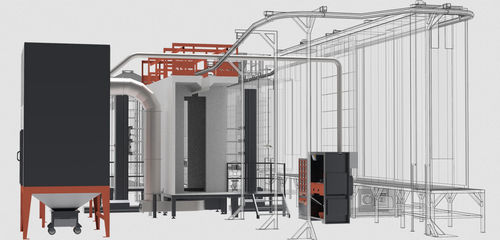 Enclosed powder coating booth - ELECTRON - with self-cleaning filter ...