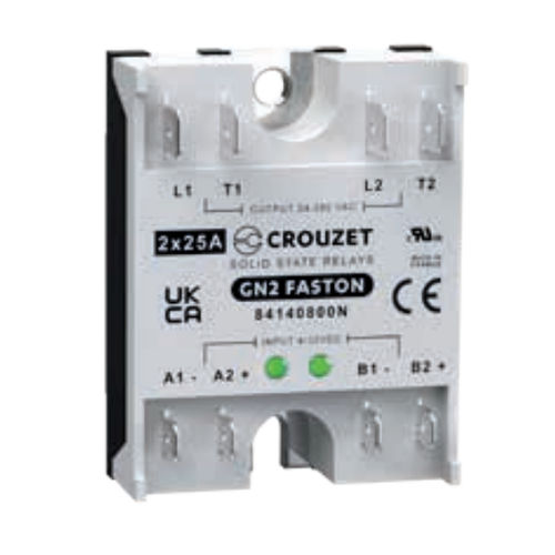 Two-phase solid state relay - GN2 - Crouzet - DC / panel-mount / Faston