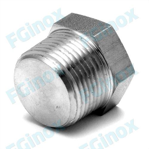 Hexagonal plug - 2BM25 - FG INOX - threaded / male / stainless steel
