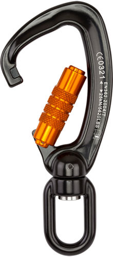 Carabiner with swivel - Negro - Vertiqual - aluminium / symmetrical