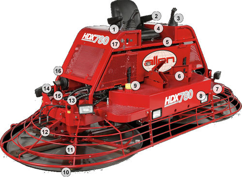 Ride-on power trowel - TR HDX 780 - Allen Engineering Corporation