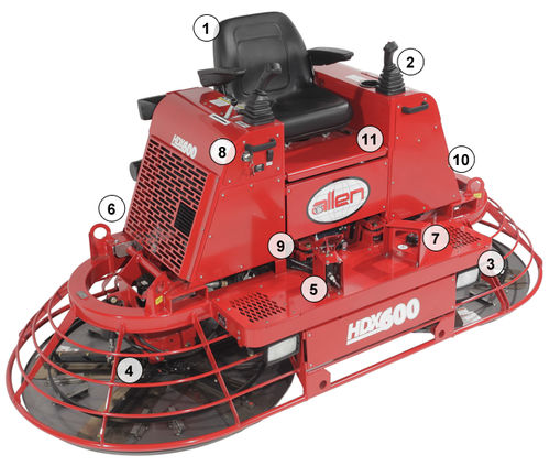 Ride-on power trowel - TR HDX 600 - Allen Engineering Corporation