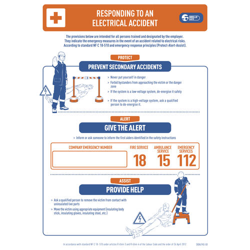 Construction site safety sign - S80ALPAS series - PENTA ESP - electric risk