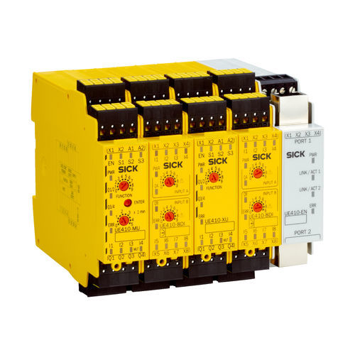 Safety relay module - Flexi - SICK - DIN rail