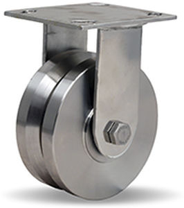 Fixed caster - SVZ series - HAMILTON CASTER - base plate / grooved / steel