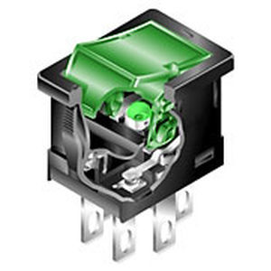 Rocker switch - CW series - NKK Switches - single-pole / insulated / LED