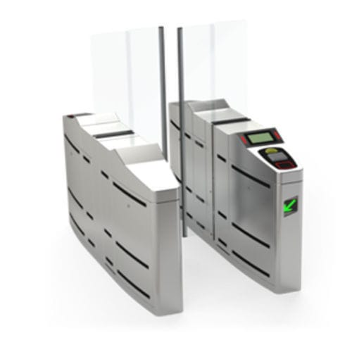 Stainless steel speed gate - Metro - Gunnebo - glass