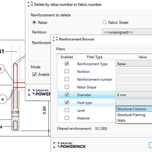 Quality software - PowerPack Rebar Detailing - GRAITEC - design / modeling / editing