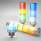 LED stack light - SBP-RGB-R50D-B5 - di-soric - flashing / 3-color / modular