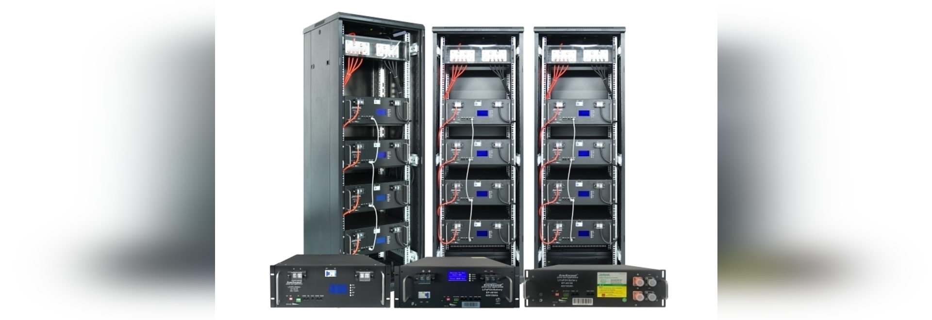 48V Stackable Rack-Mounted Lithium Ion Battery for Solar Energy Systems ...