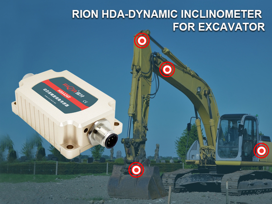 excavator incline measure sensor, anti-vibration inclinometer tilt ...
